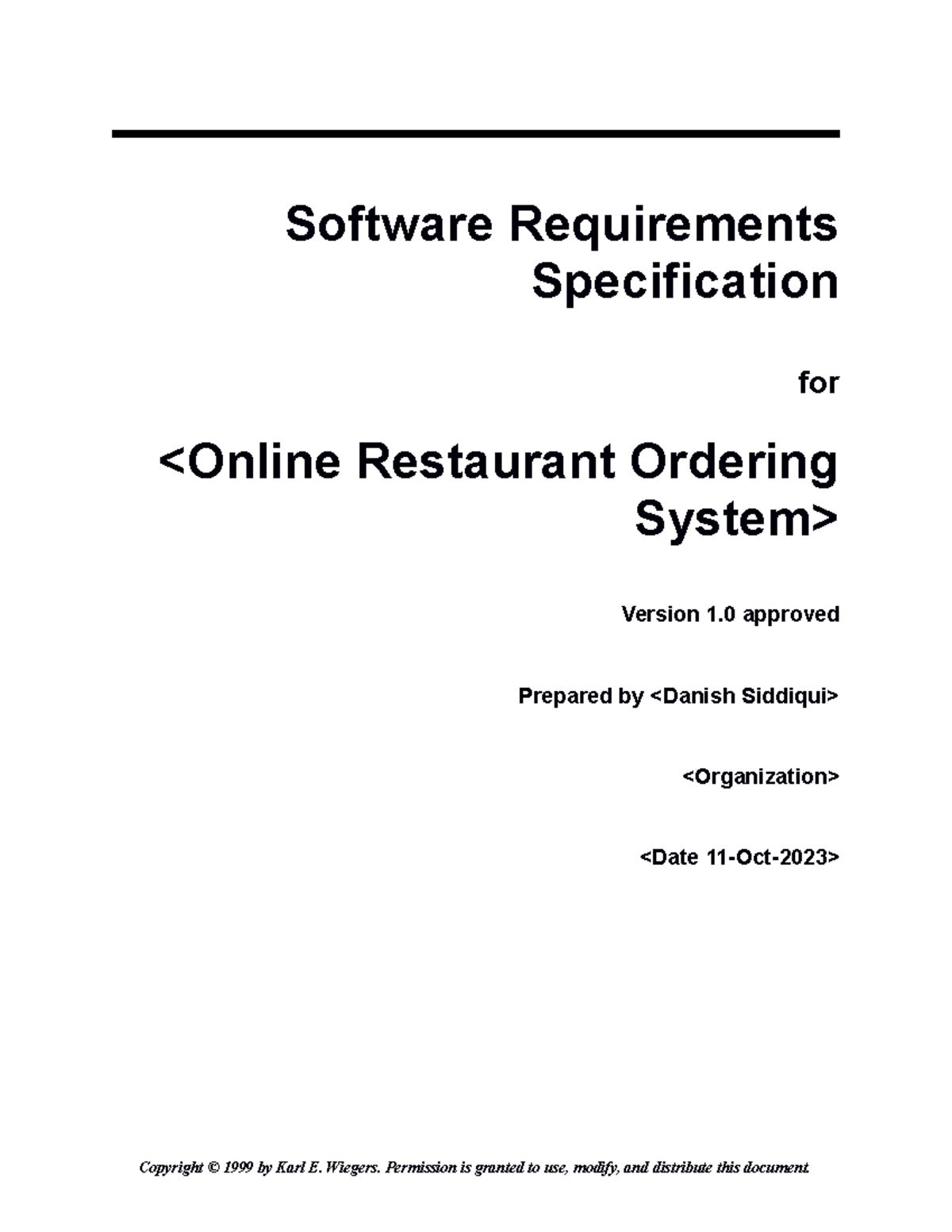 Srs template-ieee - Software Requirements Specification for