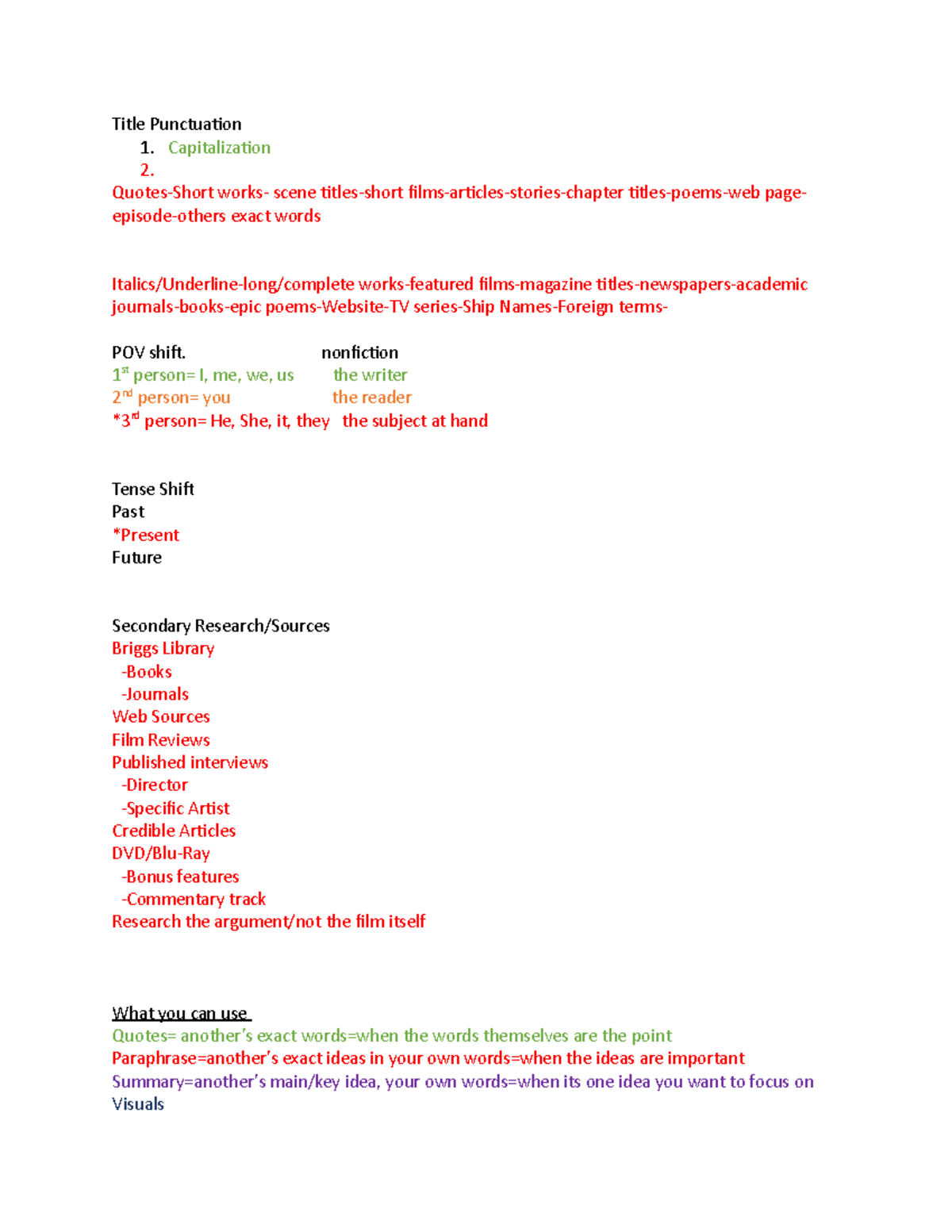 COMP 2 notes - Title Punctuation 1. Capitalization 2. Quotes-Short ...