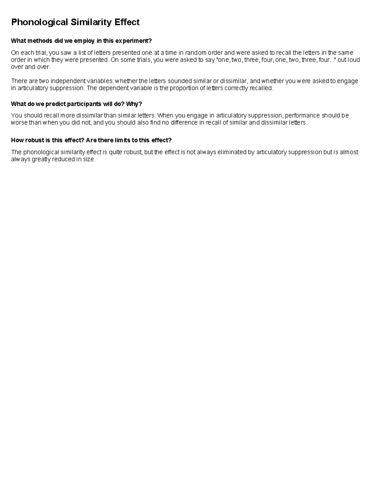 T1 Cog Lab Phonological Similarity Explanation - Phonological ...