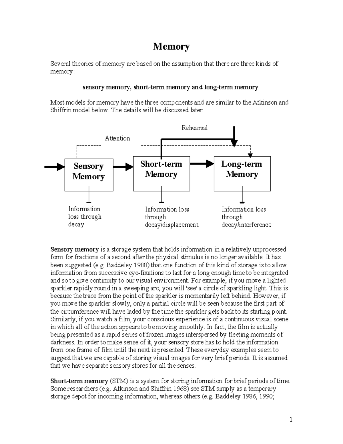 Explanations of Remembering - Memory Several theories of memory are ...