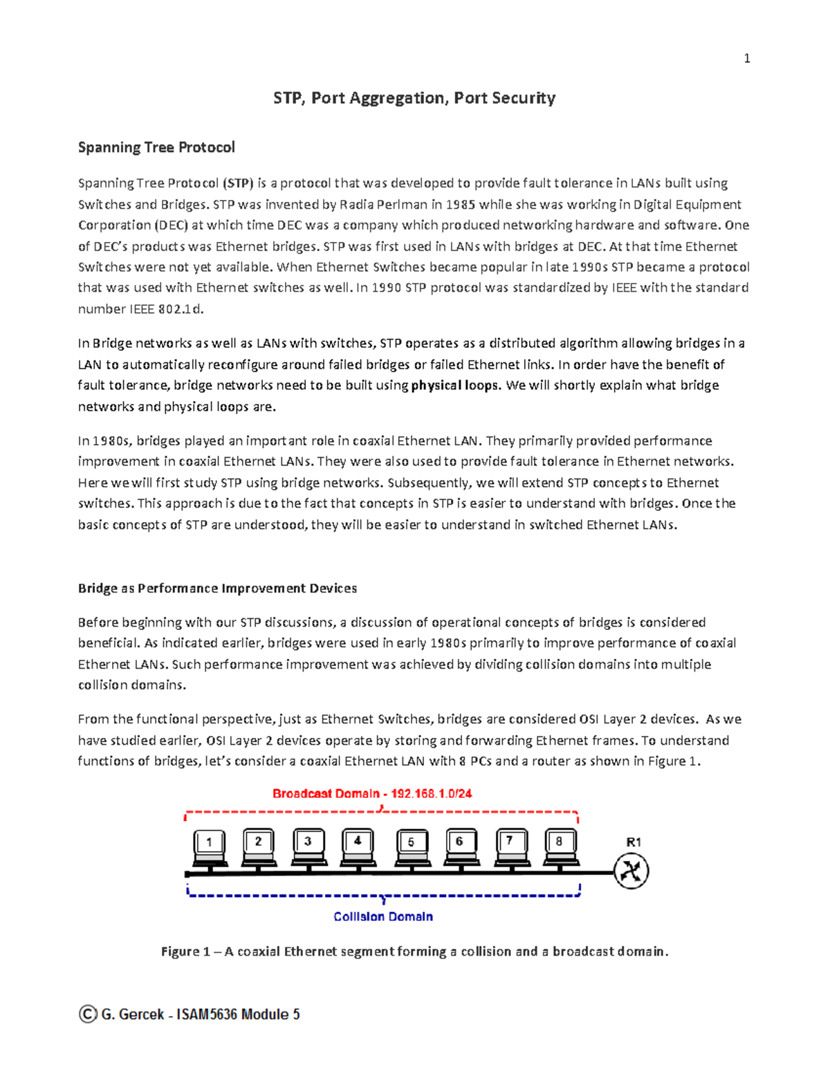 Module 5 STP Etherchannel Port Security - STP, Port Aggregation, Port Security Spanning Tree ...