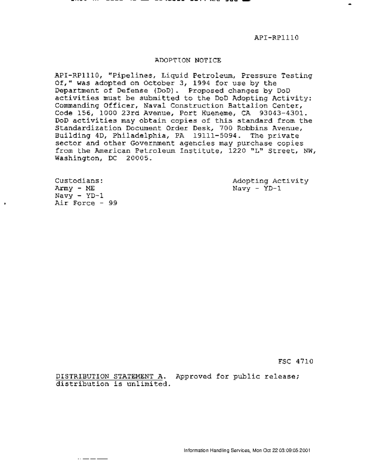 54524794 API RP 1110 - n/a - Ingles - Studocu