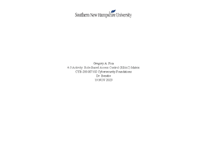 CYB200 Project 1 - CYB 200 PROJECT ONE Fica 1 CYB 200 Project One ...