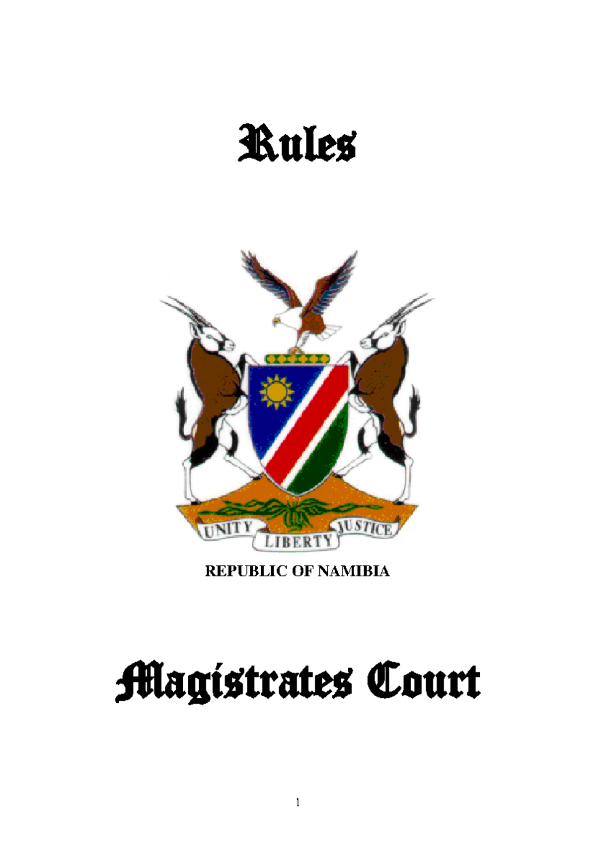 Magistrates Courts Court Rules - Rules REPUBLIC OF NAMIBIA Magistrates ...
