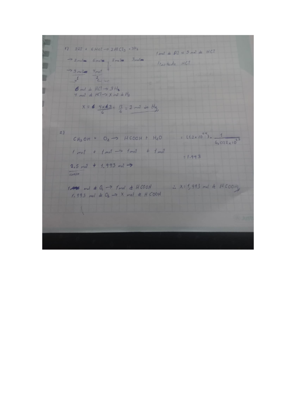 S14.s1 Trabajo Grupal 3 Micro Taller N 7 - 1) 2A2 + 6HG2 2A2C23 +3H2 1 ...