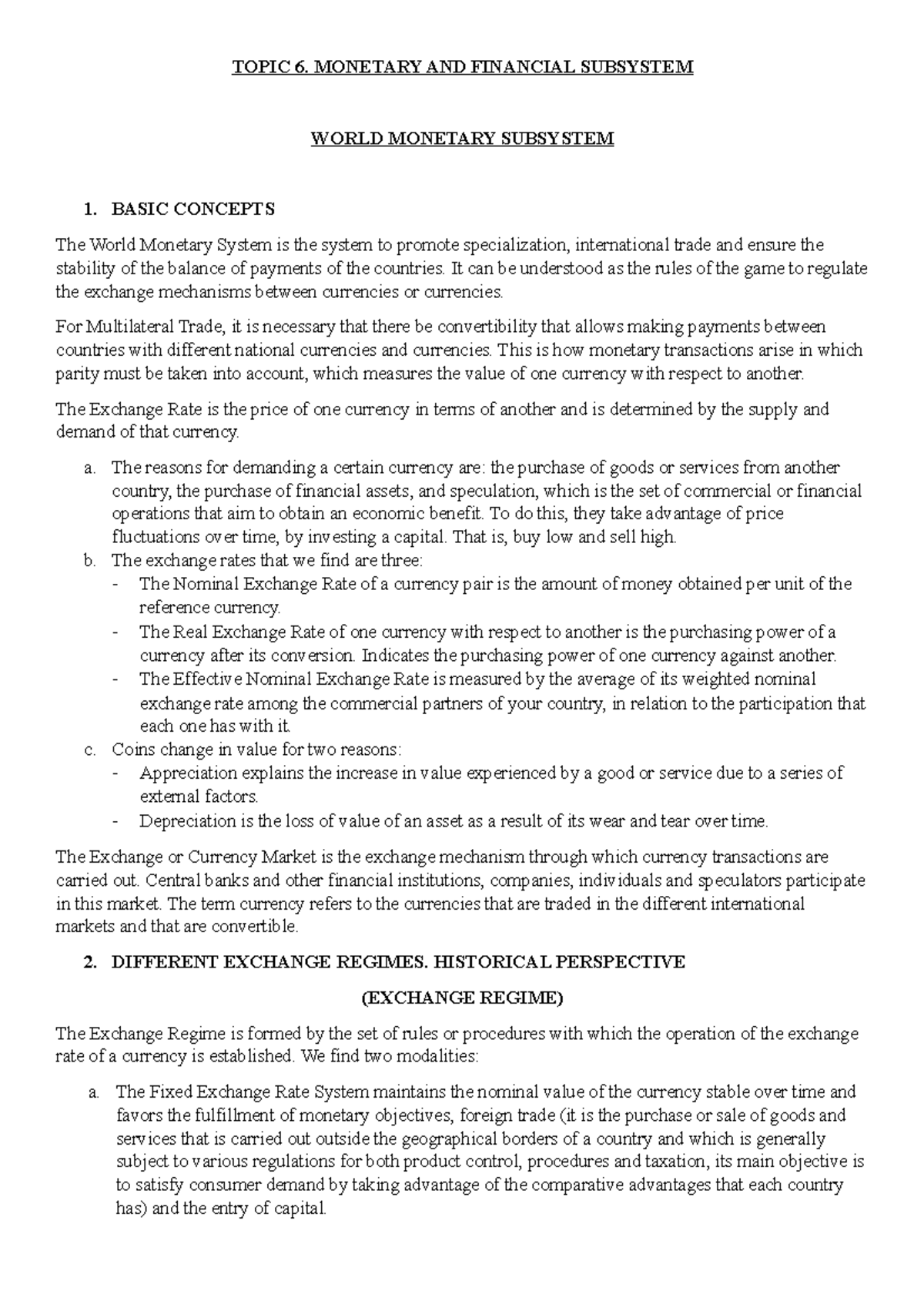 Unit 2 Comparative Economic Systems - TOPIC 6. MONETARY AND FINANCIAL ...