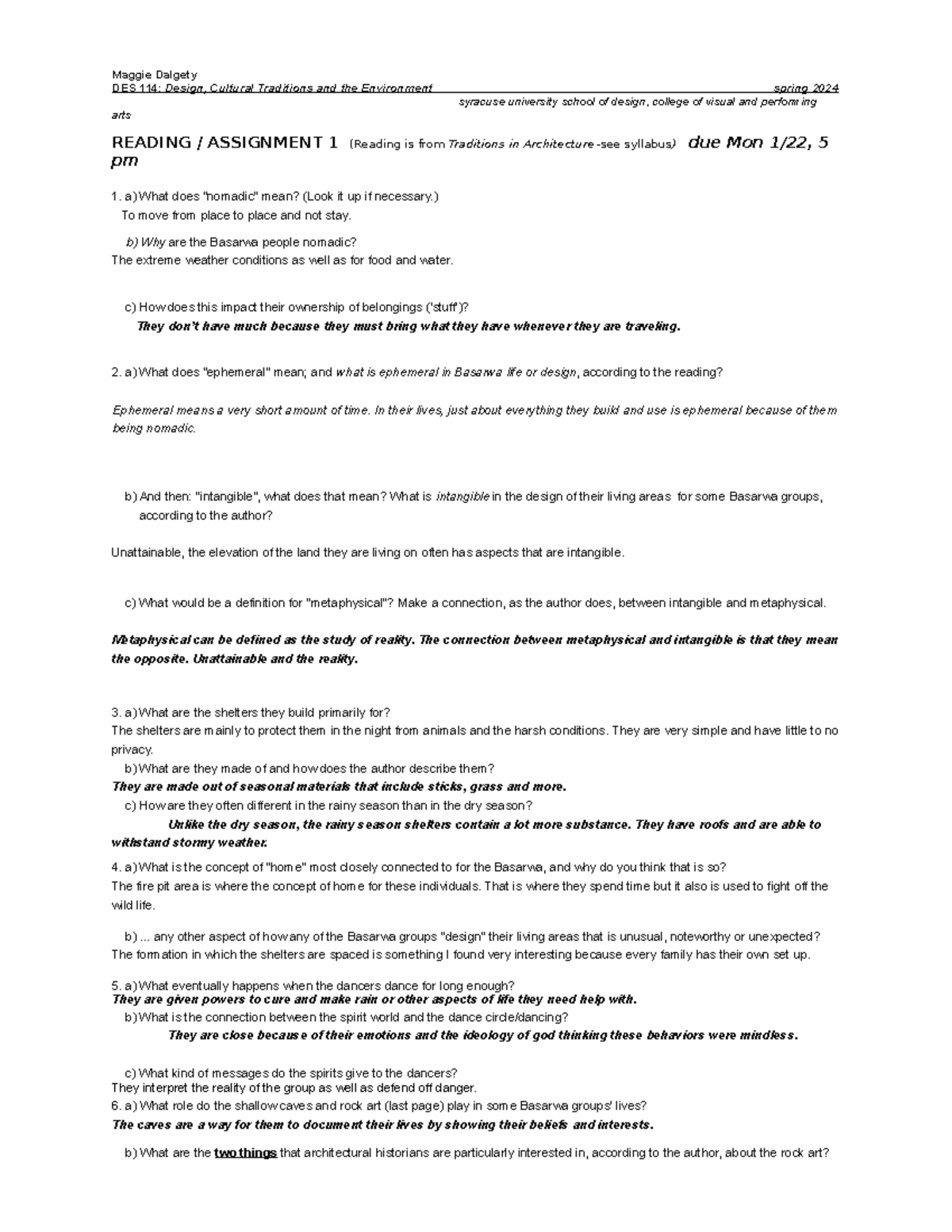 HW 1b - assignment 1 part b - Maggie Dalgety DES 114: Design, Cultural Traditions and the - Studocu