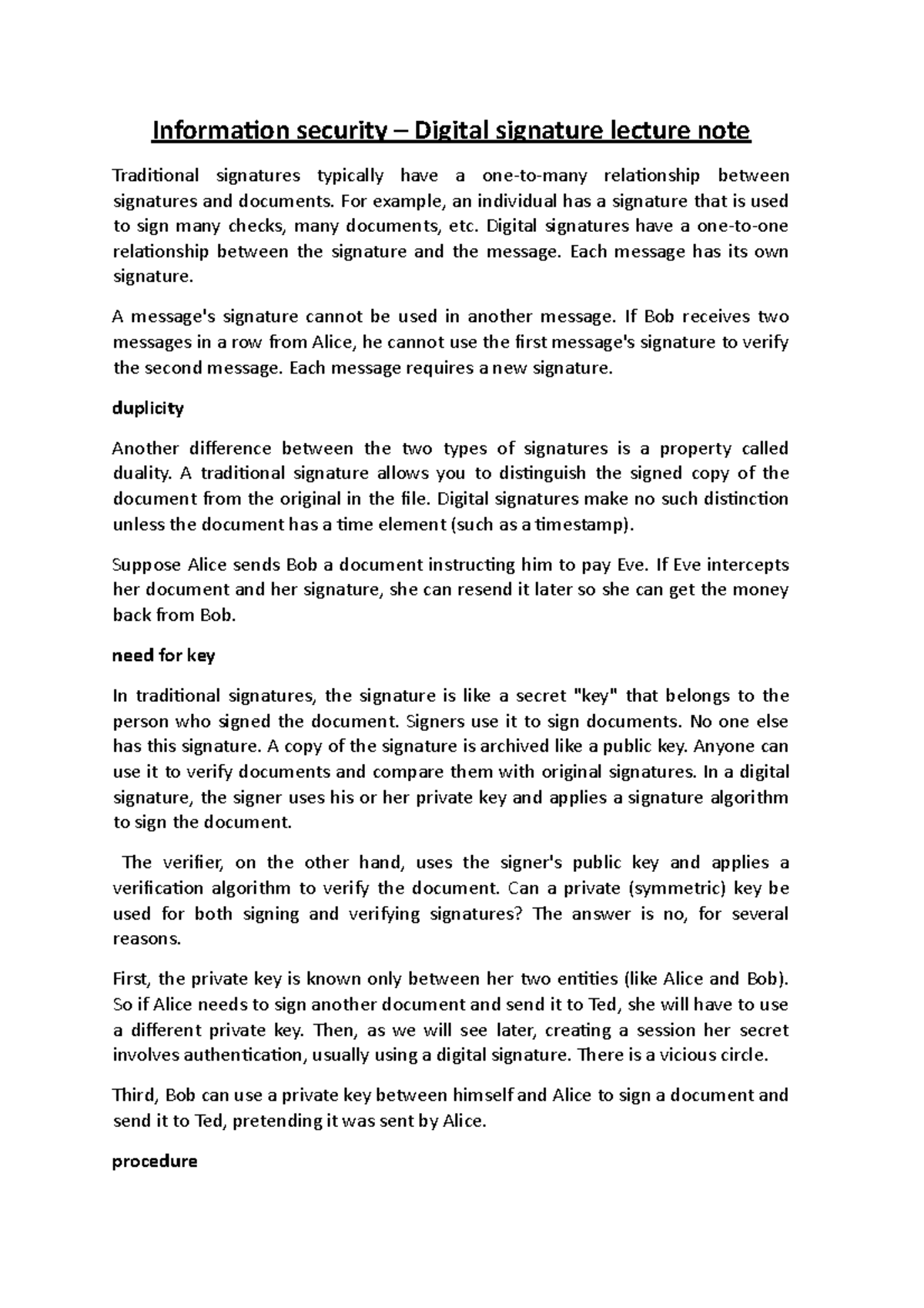 Information security – Digital signature lecture note - For example, an ...