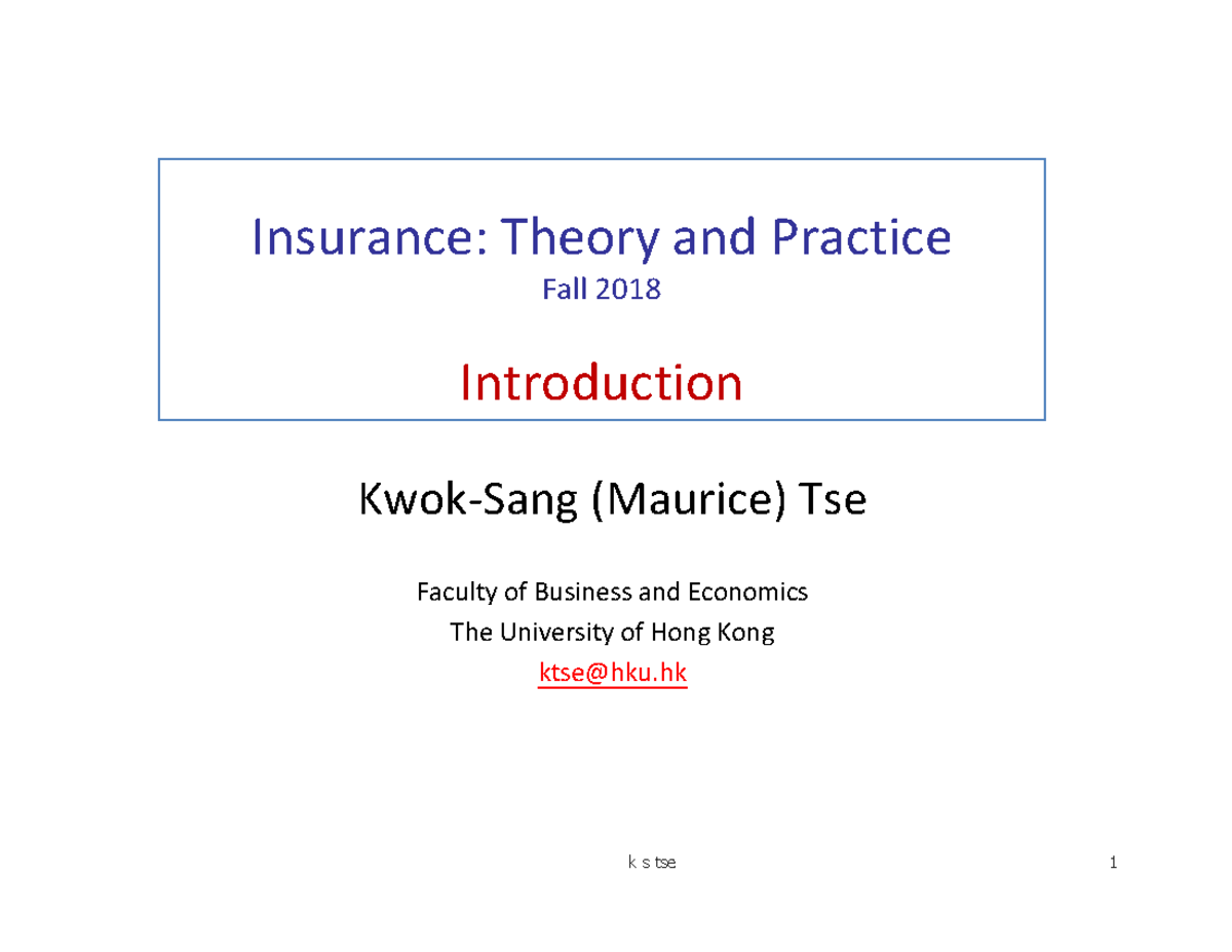 Chapter 1-Introduction of Insurance - Insurance: Theory and Practice ...