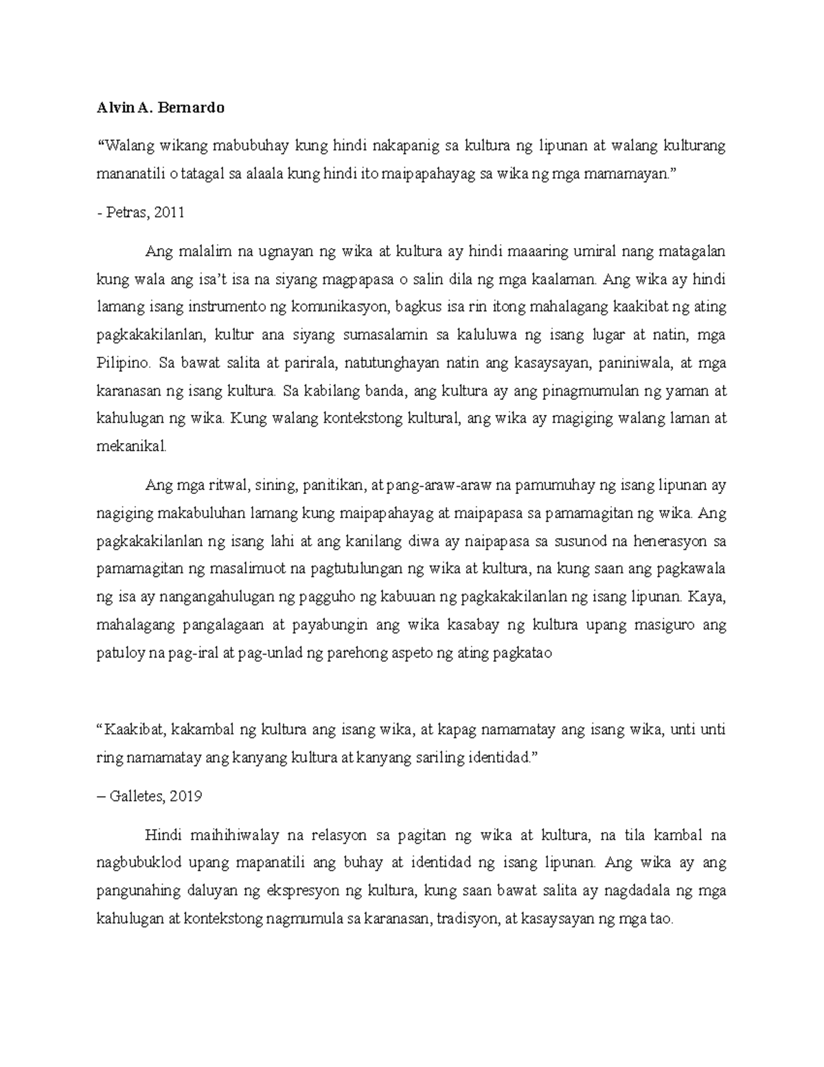 Replkesiyon - JKOpfppklsxna,knm,n,luv - Alvin A. Bernardo “Walang ...