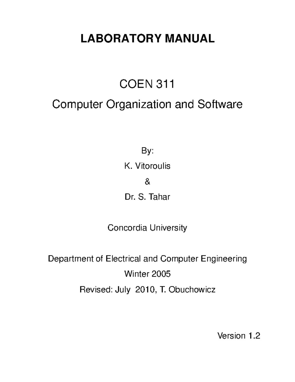 COAL lab-manual - Computer Organization And Assembly Language - LABORATORY MANUAL COEN 311 ...