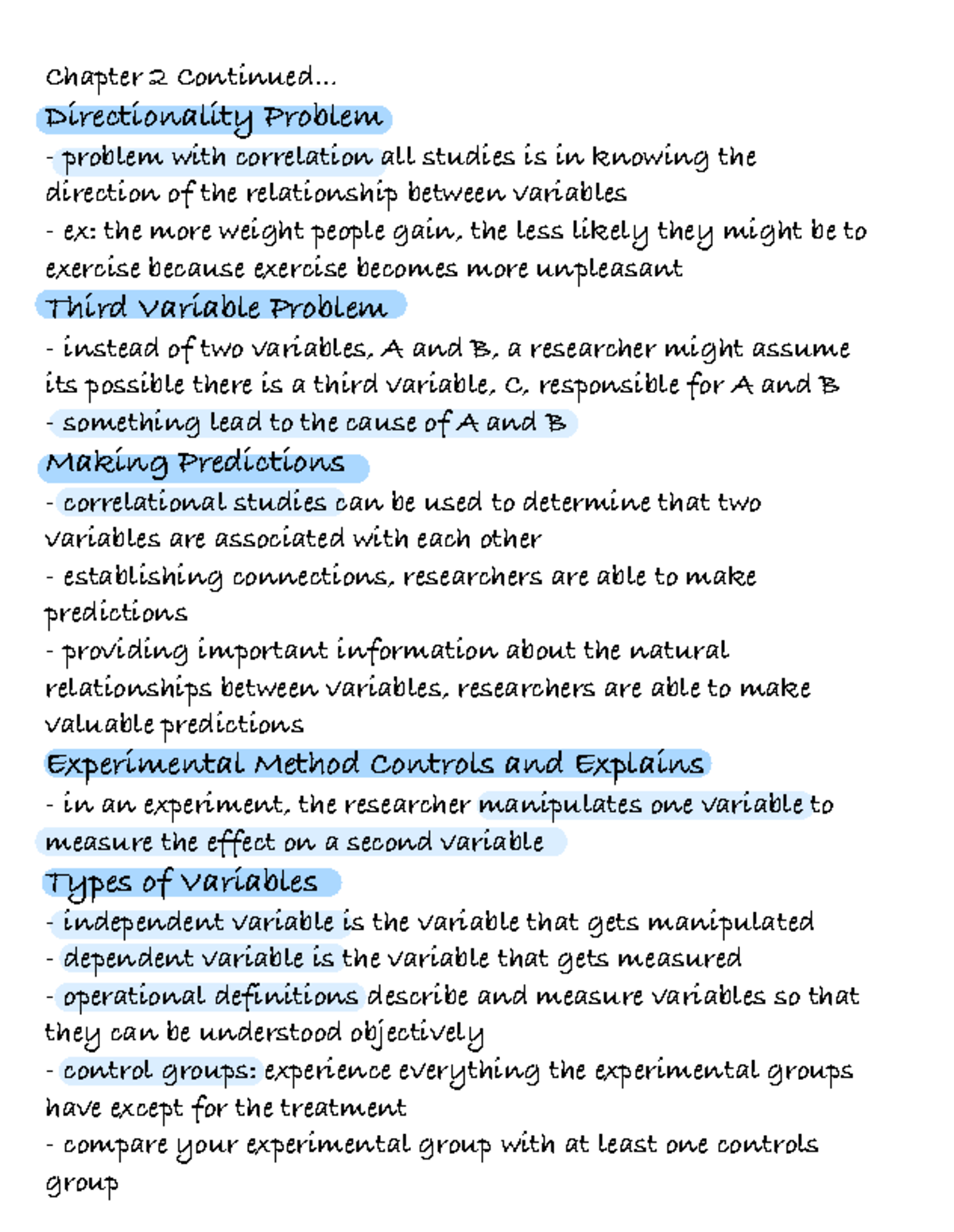 Psychology- Mind And Society 8 - Chapter 2 Continued... Directionality ...