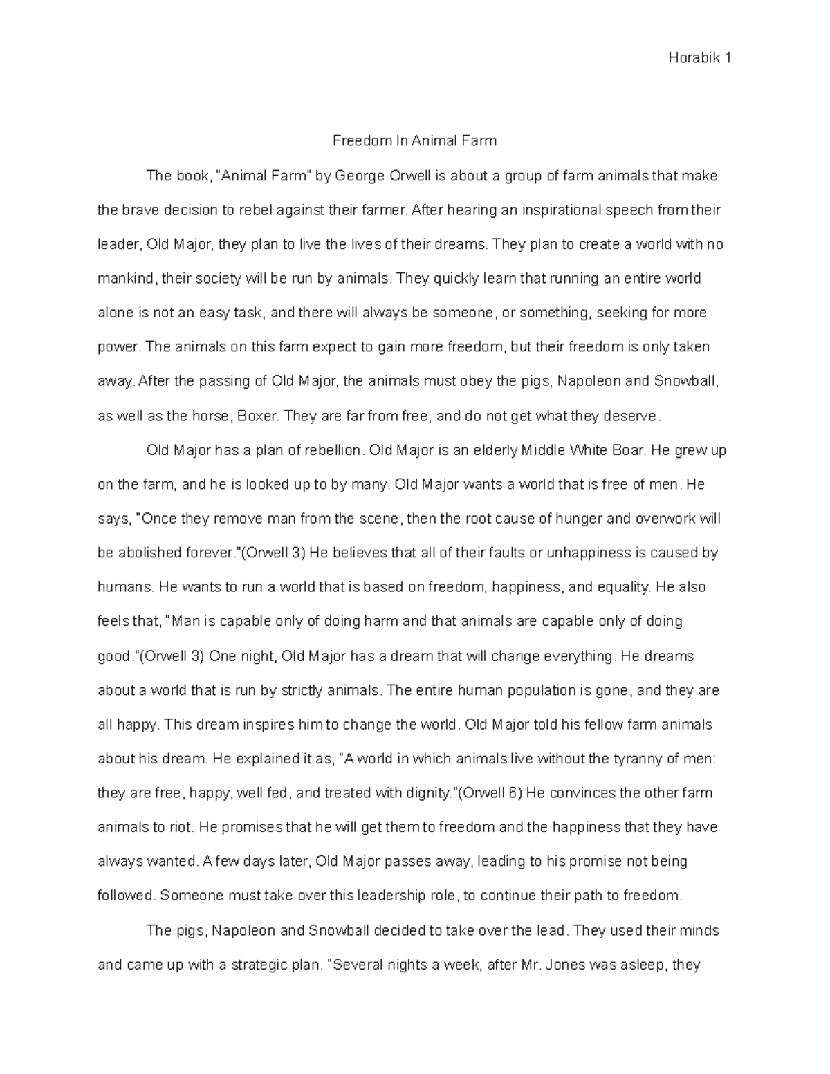 Animal Farm Story - Freedom In Animal Farm The book,