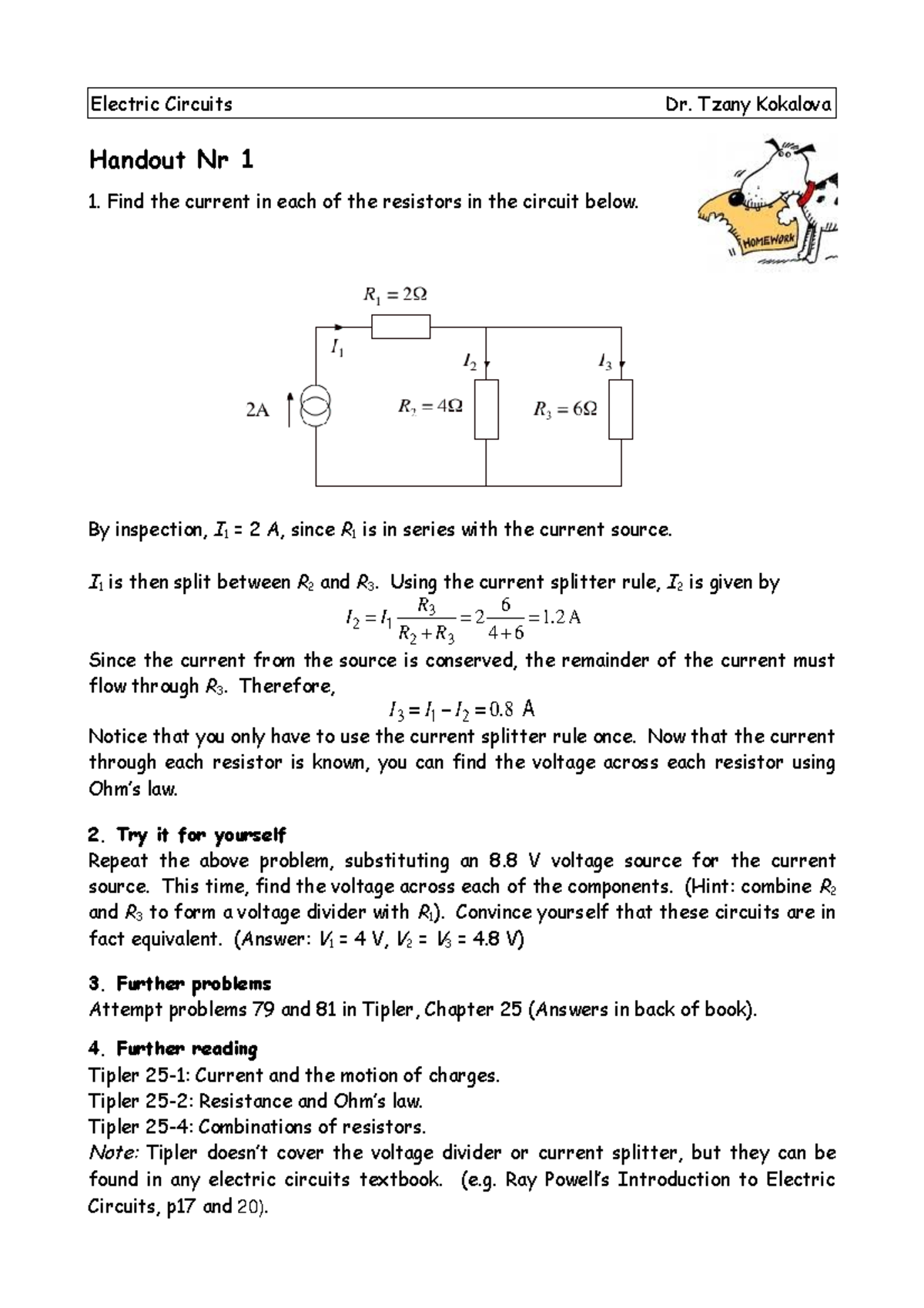 Lecture notes, lectures 1-3 - handouts for electric circuits - Handout ...