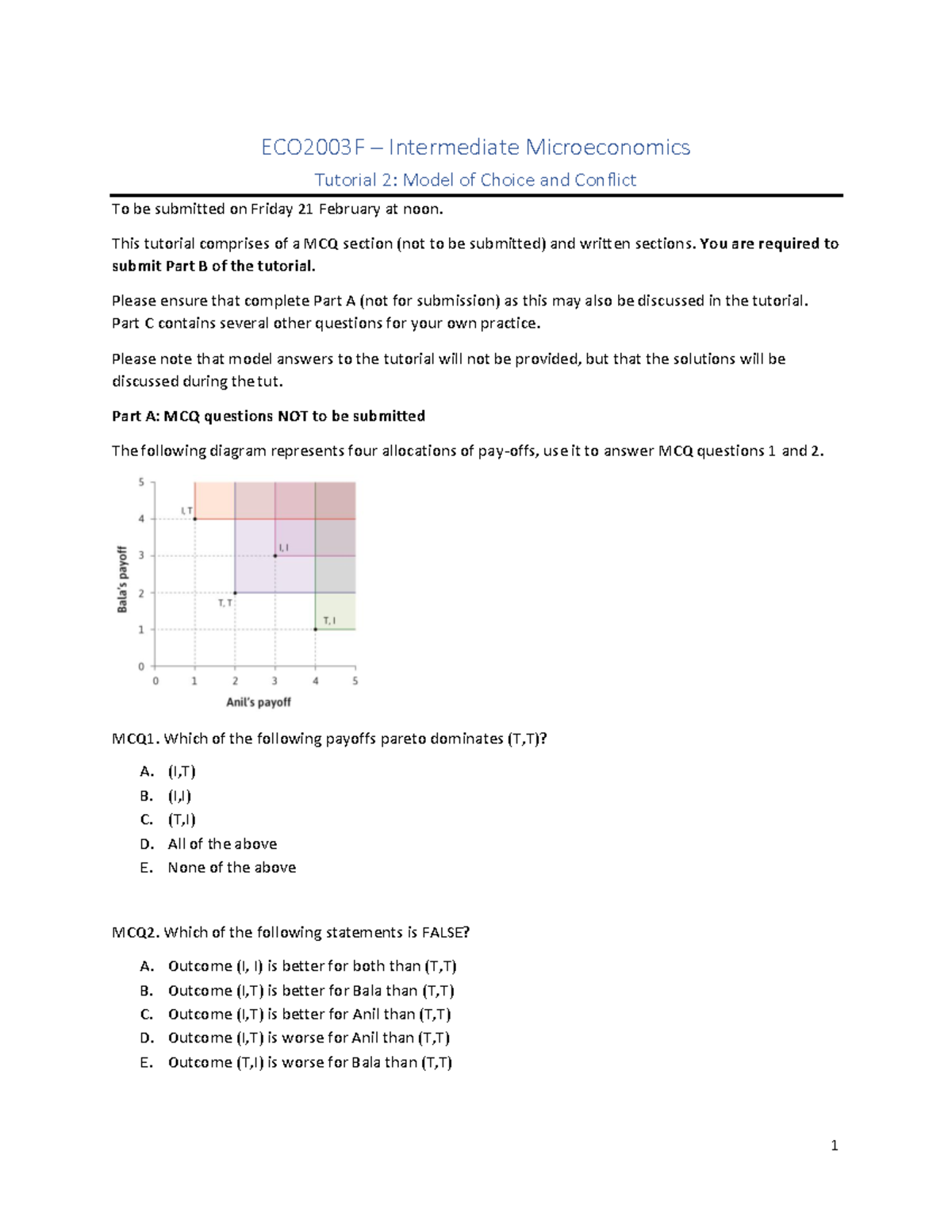 ECO2003 F tutorial 2 - ECO2003F – Intermediate Microeconomics Tutorial ...