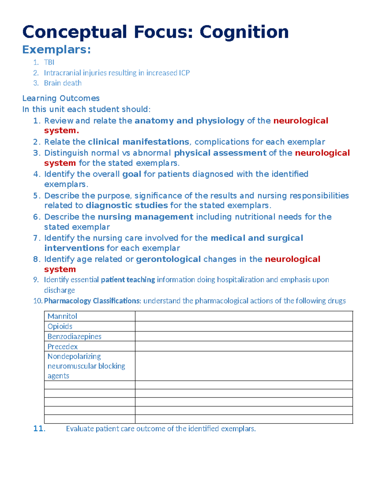 Conceptual Focus-Cognition - Conceptual Focus: Cognition Exemplars: 1 ...