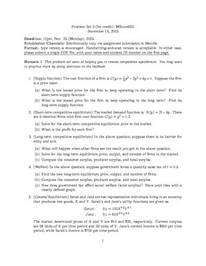 Probset 4 - The answer of problem set 4 - Problem Set 4: MEcon Deadline ...