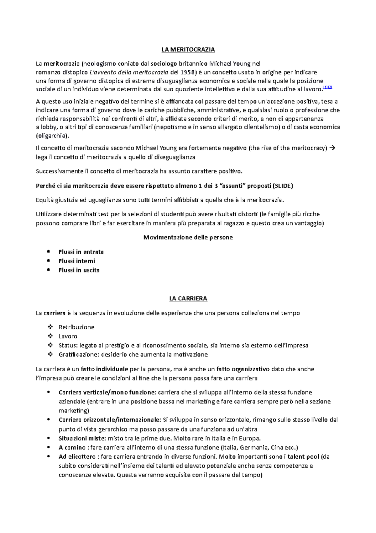 6) La meritocrazia - LA MERITOCRAZIA La meritocrazia (neologismo ...