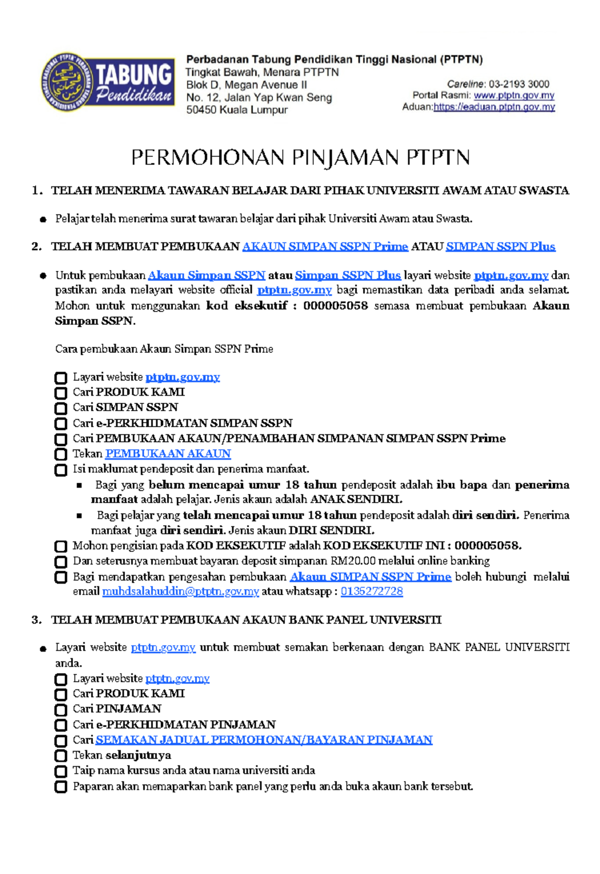 FULL PDF Permohonan Ptptn (12) (5) - PERMOHONAN PINJAMAN PTPTN 1. TELAH ...