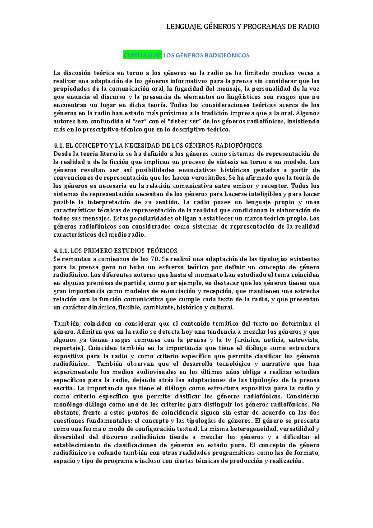 Resumen Libro Lenguaje Géneros Y Programas DE Radio - CAPÍTULO IV: LOS ... Resumen Libro Lenguaje Géneros Y Programas DE Radio - CAPÍTULO IV: LOS ...
