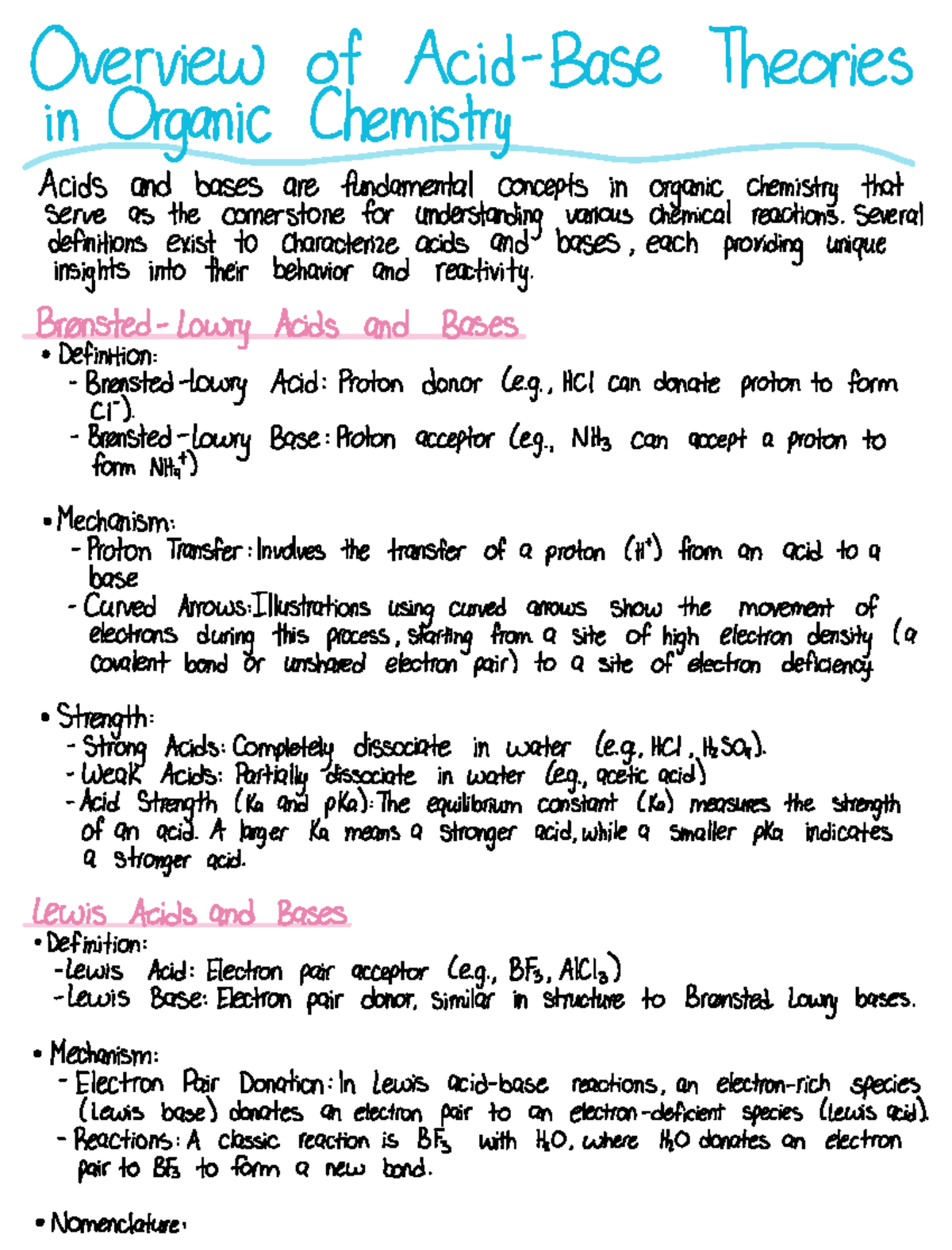 Chapter 3 - N/A - Overview of Acid Base Theories in Organic Chemistry ...