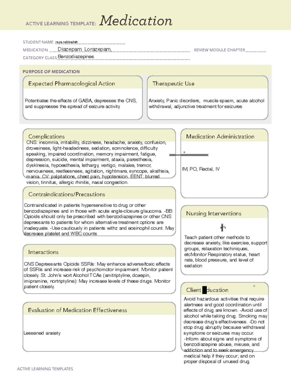 Medication restricted - ACTIVE LEARNING TEMPLATES Medication STUDENT ...