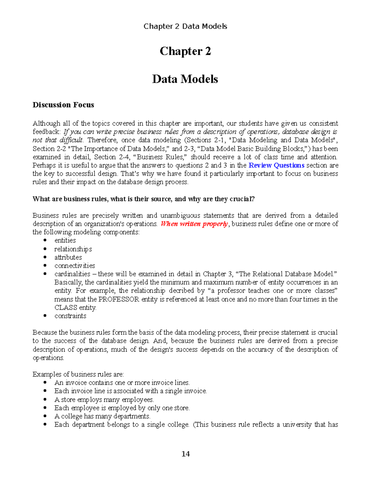 IM Ch02 Data Models Ed13 - Chapter 2 Data Models Discussion Focus Although all of the topics ...