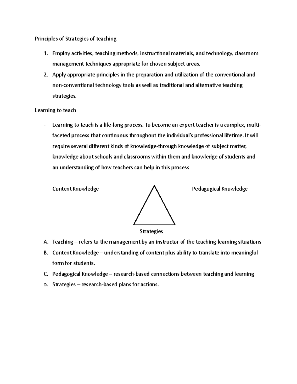 Principles and Strategies of Teaching (Learning to Teach) - Principles ...