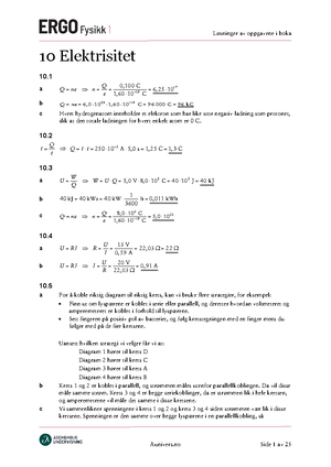 ERGO Fysikk 1 Kap. 10 elektrisistet Serie- og Parallellkoblinger ...
