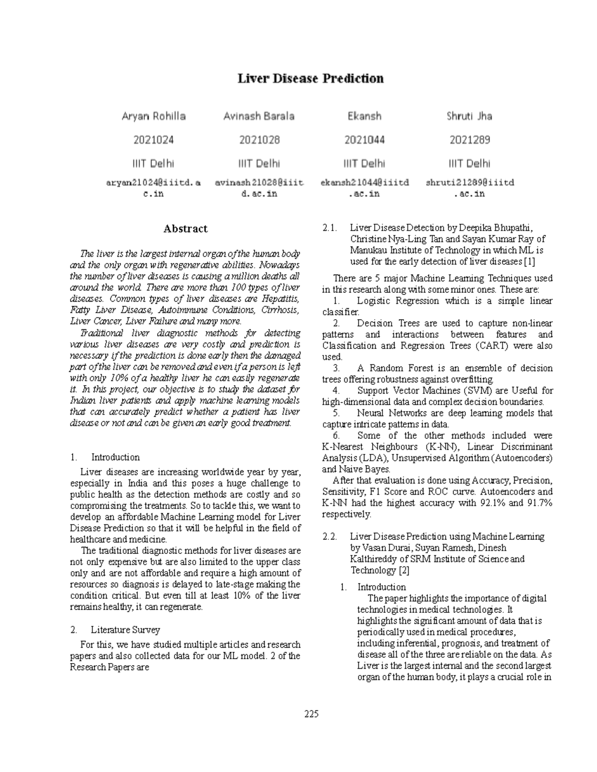 Midsem project evaluation[ Report} - Abstract The liver is the largest ...