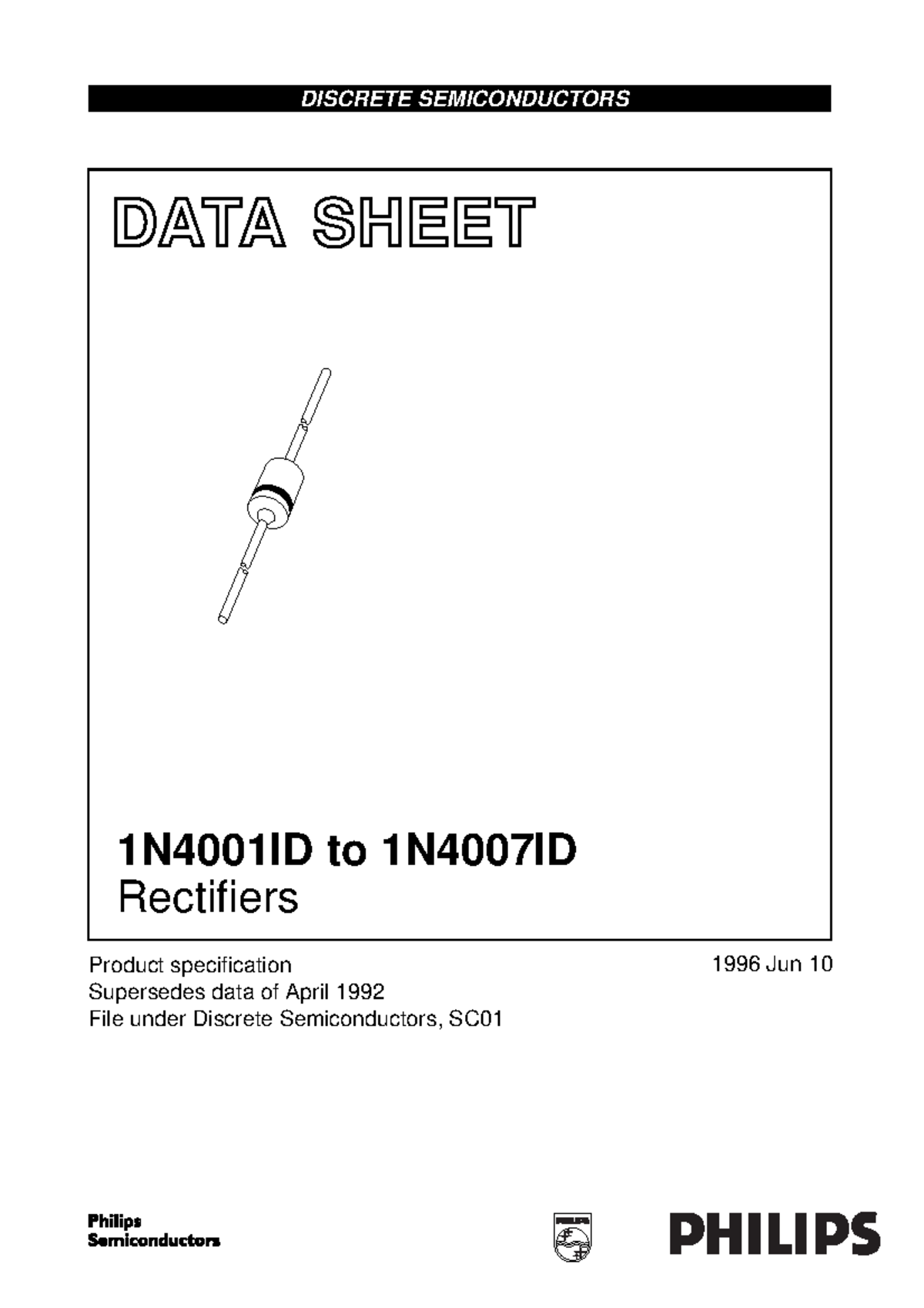 Características Diodo 1N4001ID - DATA SHEET Product specification ...