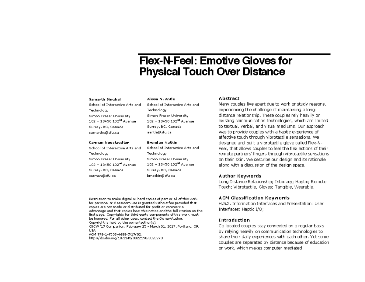 Singhal-Flex NFeel Demo-CSCW2017 - Flex-N-Feel: Emotive Gloves for ...