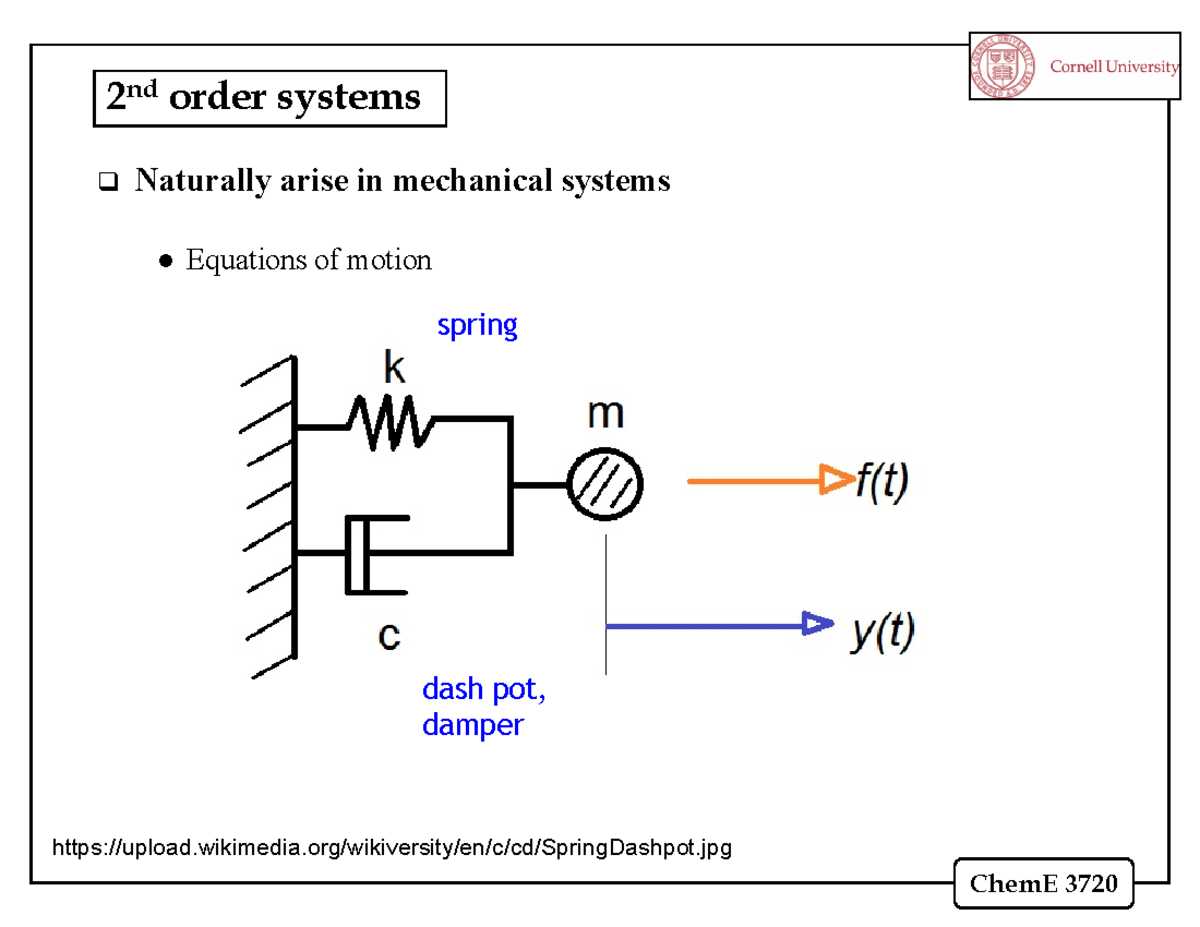 Chem E 3720 2023 Topic 5c - 2 order systems Naturally arise in ...
