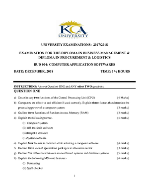 Java Programming - Computer applications software's - KCAU - Studocu