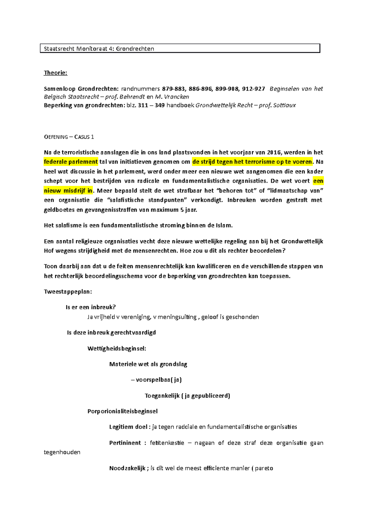 Monitoraat 4 2022-2023 oefeningen - Staatsrecht Monitoraat 4 ... Monitoraat 4 2022-2023 oefeningen - Staatsrecht Monitoraat 4 ...