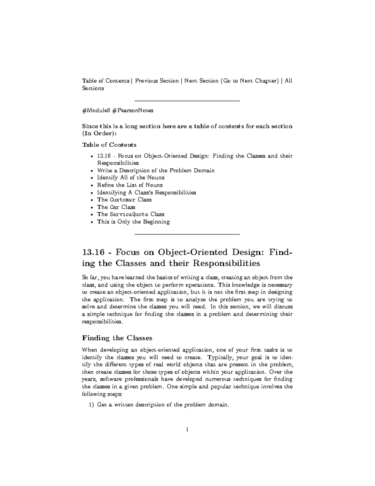 13.16 - Focus on Object-Oriented Design - This knowledge is necessary ...