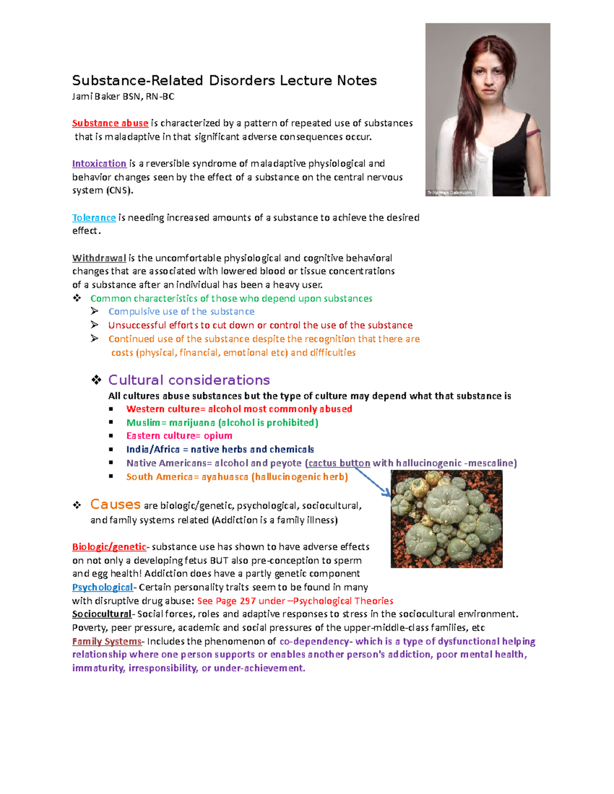 Lecture Notes Substance Abuse - Substance-Related Disorders Lecture ...