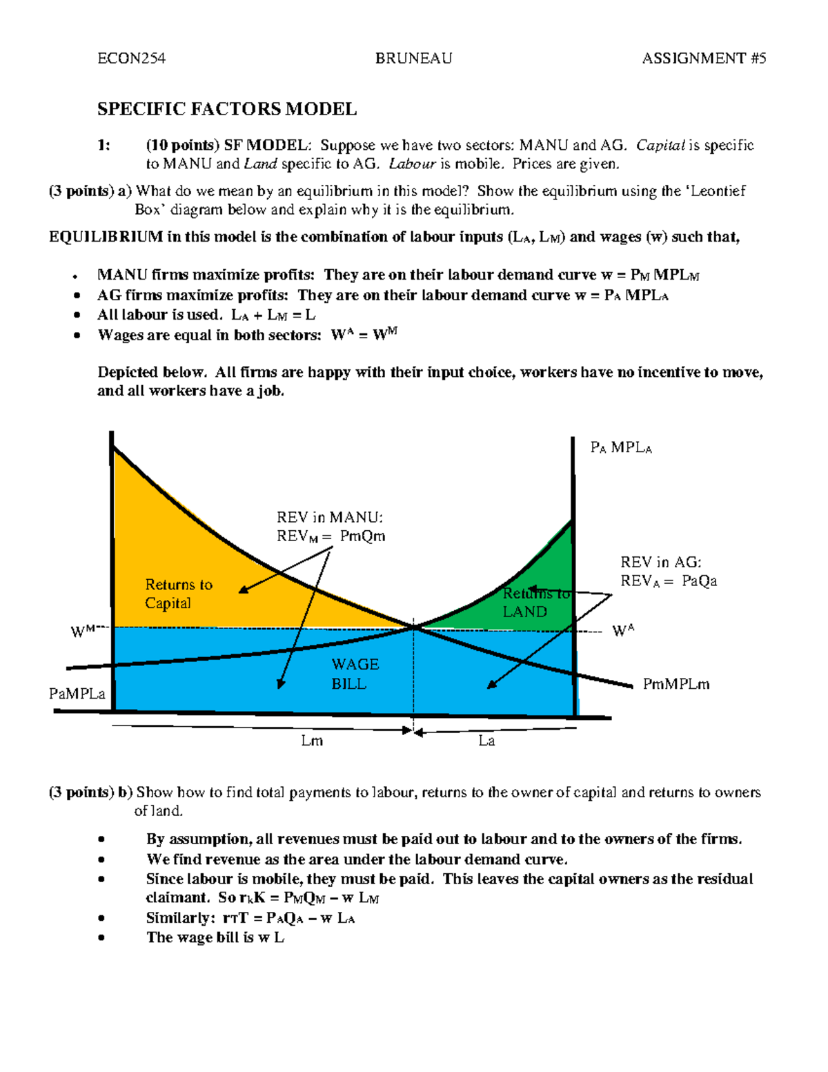 ECON254 2022-23 as#5-KEY - SPECIFIC FACTORS MODEL 1: (10 points) SF ...
