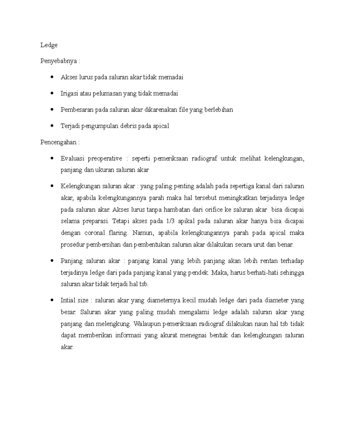 CR Konser PR - prr - Ledge Penyebabnya : Akses lurus pada saluran akar ...