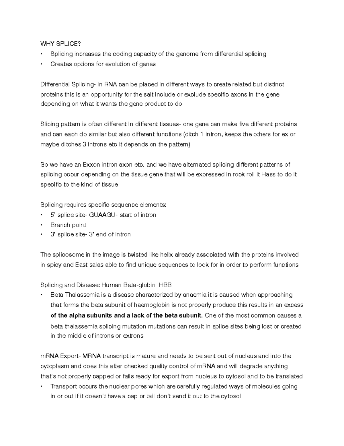 Biochem splicing and topic 20 - WHY SPLICE? Splicing increases the ...