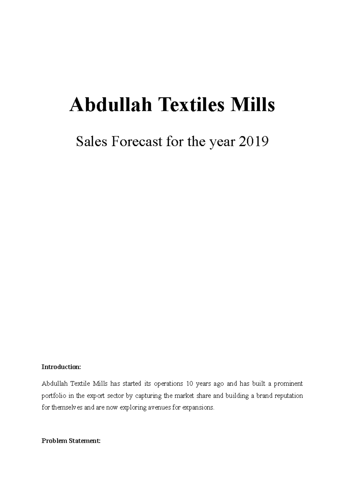 WAAC - Abdullah Textile - Abdullah Textiles Mills Sales Forecast for ...