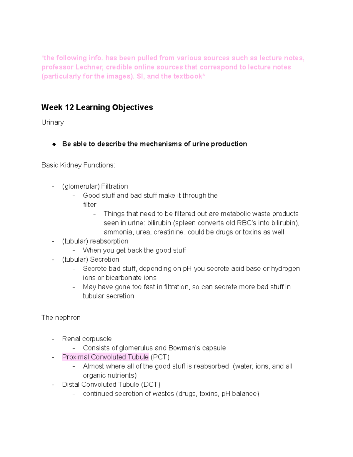 Copy of Lecture Exam study guide #4 - the following info. has been ...