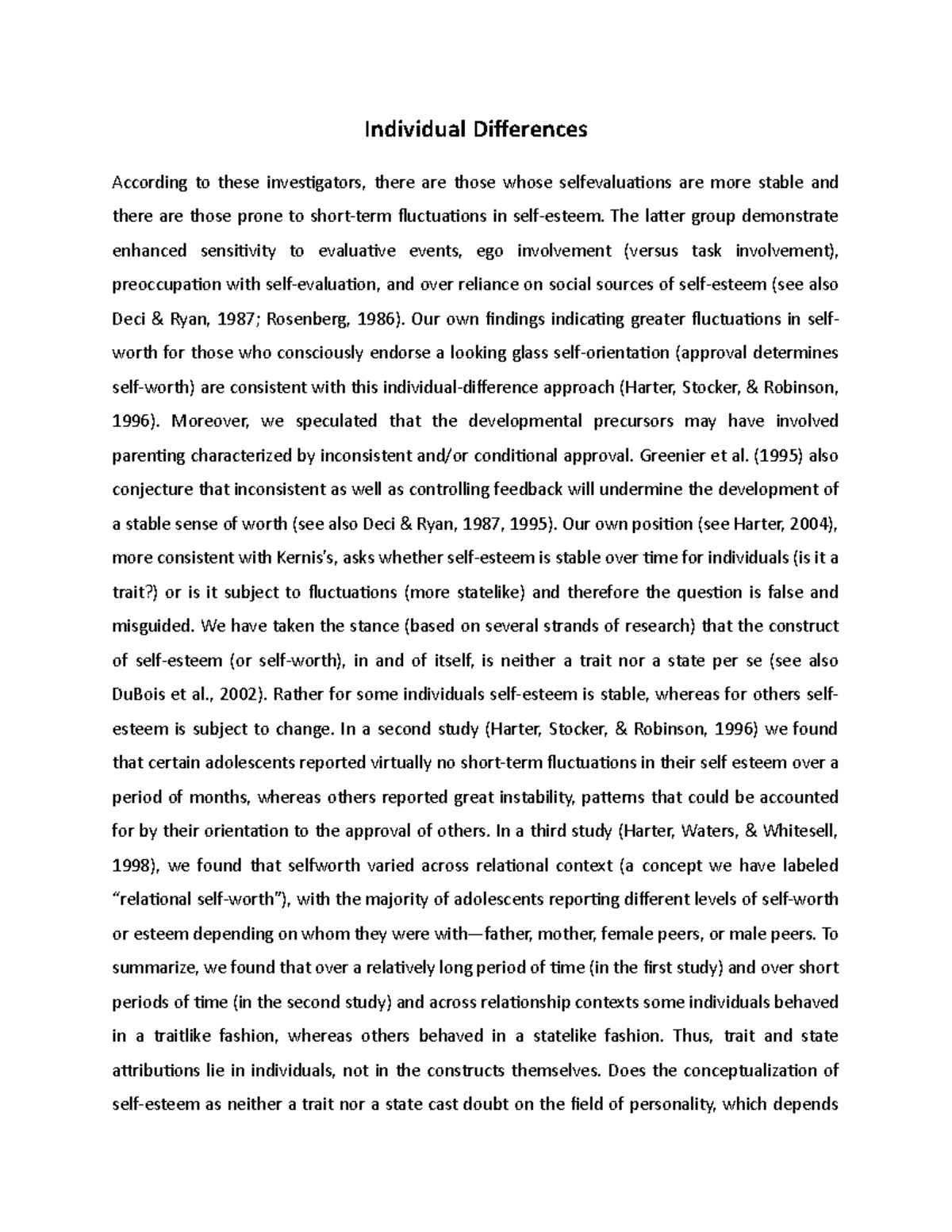 Individual Differences - Individual Differences According to these ...