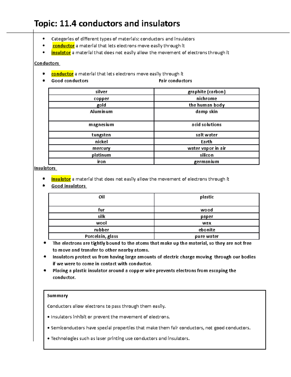 Cornell note - Kgblkb - Topic: 11 conductors and insulators Categories ...