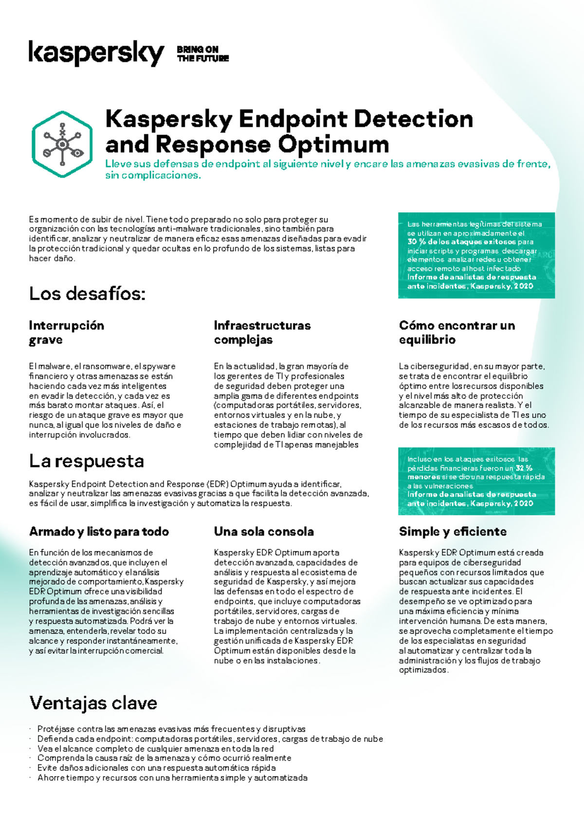 Kaspersky kedr-optimum-datasheet - Es momento de subir de nivel. Tiene todo preparado no solo ...