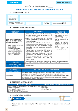 Sesión 1 infografia - SESIÓN DE APRENDIZAJE N° 01 ELABORAMOS UNA INFOGRAFÍA I.- DATOS ...