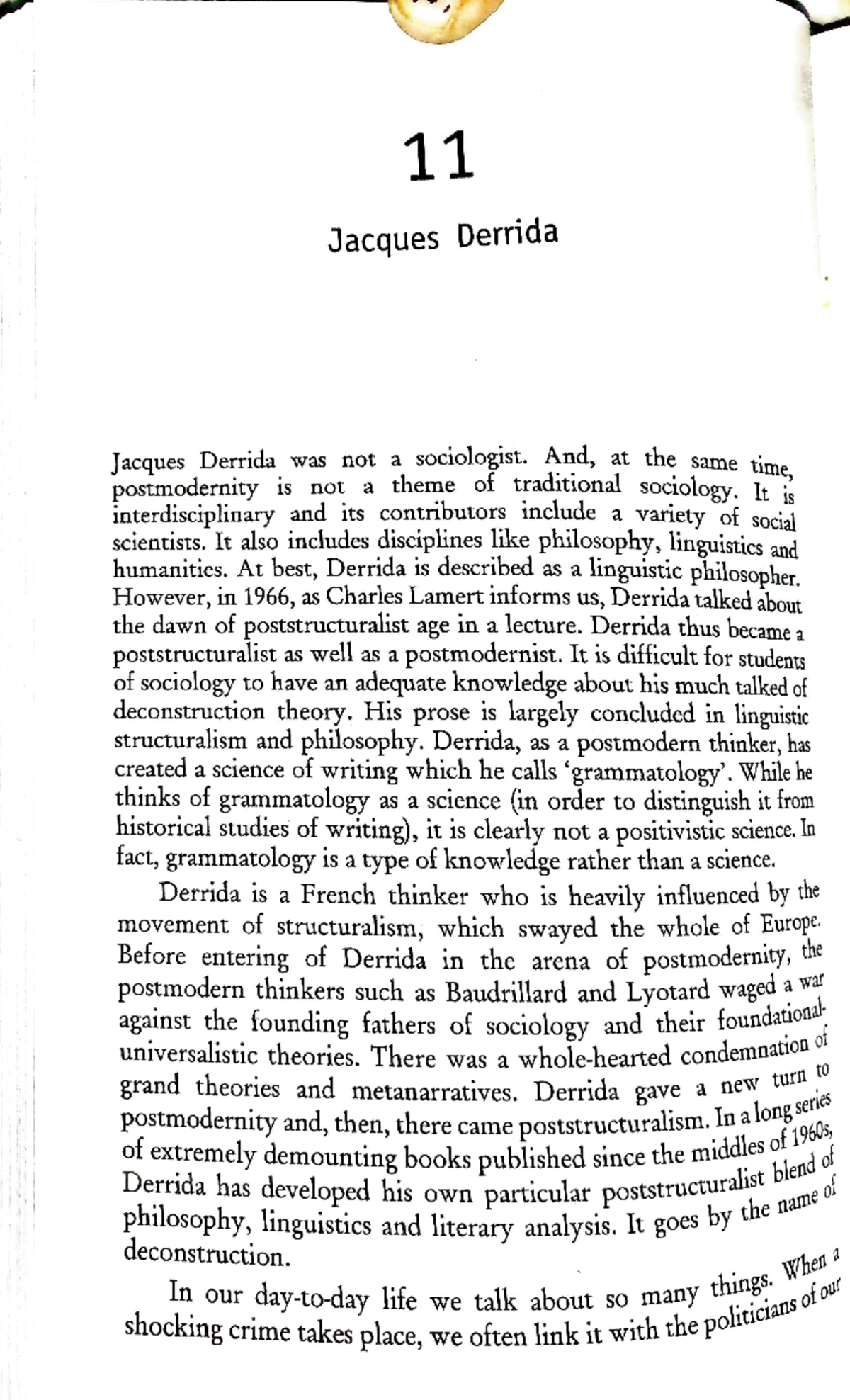Derrida - notes - 11 Jacques Derrida Jacques Derrida was not a ...