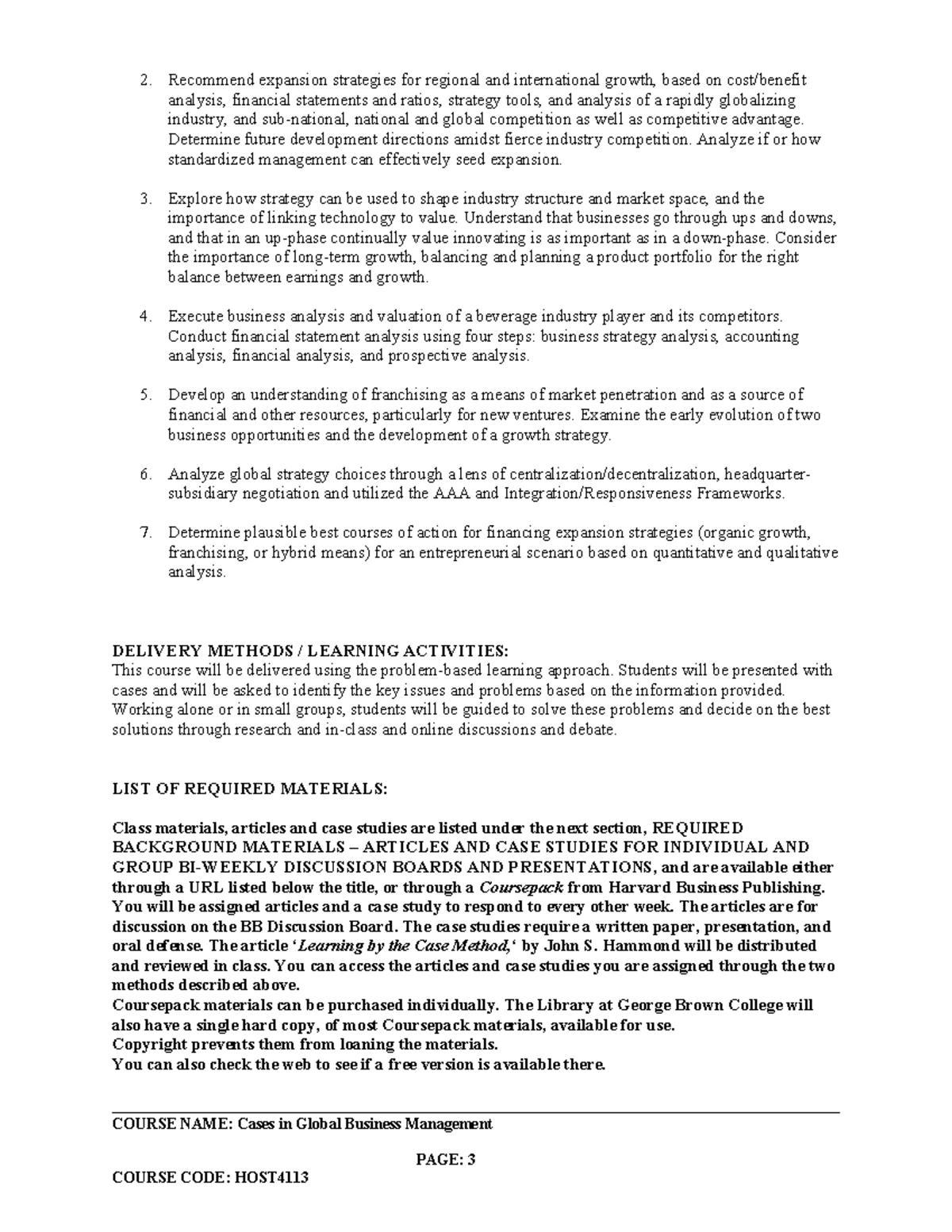 Cases in Global Business Management Course Outline-2023 - Copy - 2 ...