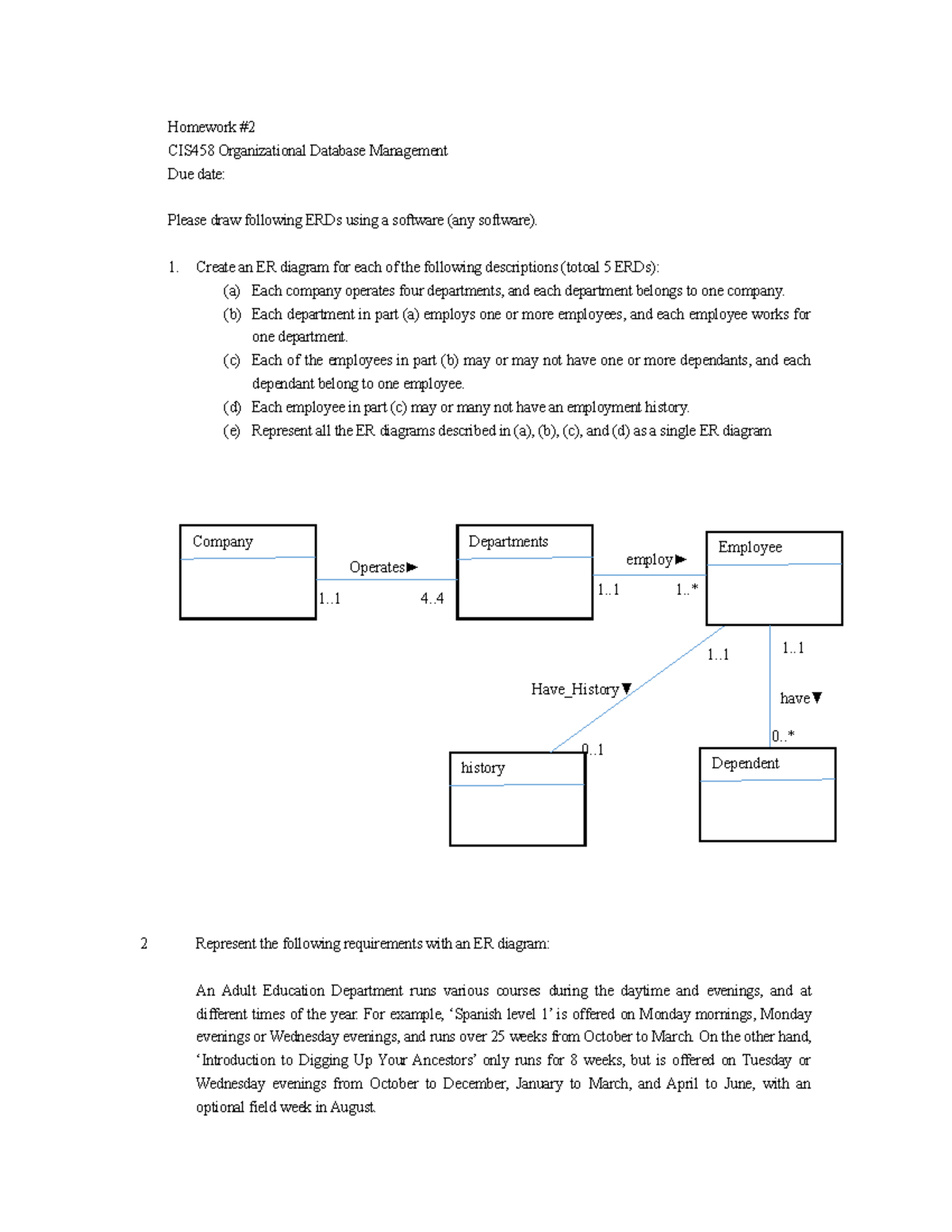 Key Homework 2 ERD Adult Edu - Homework #2 CIS458 Organizational ...
