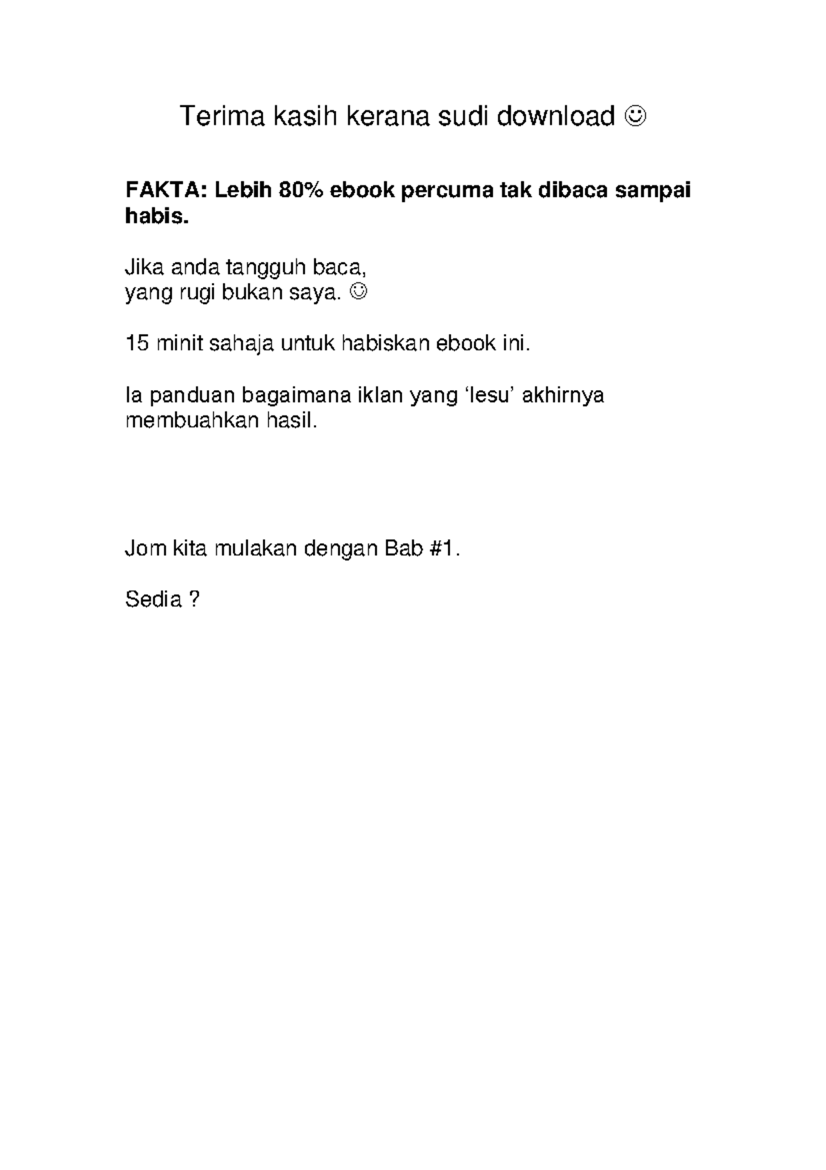 Panduan-copywriting kupdf - Terima kasih kerana sudi download FAKTA: Lebih 80% ebook percuma tak ...